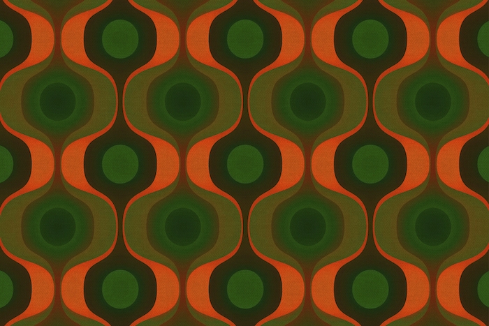 Orange Green Retro 70s Wallpaper | happywall.com