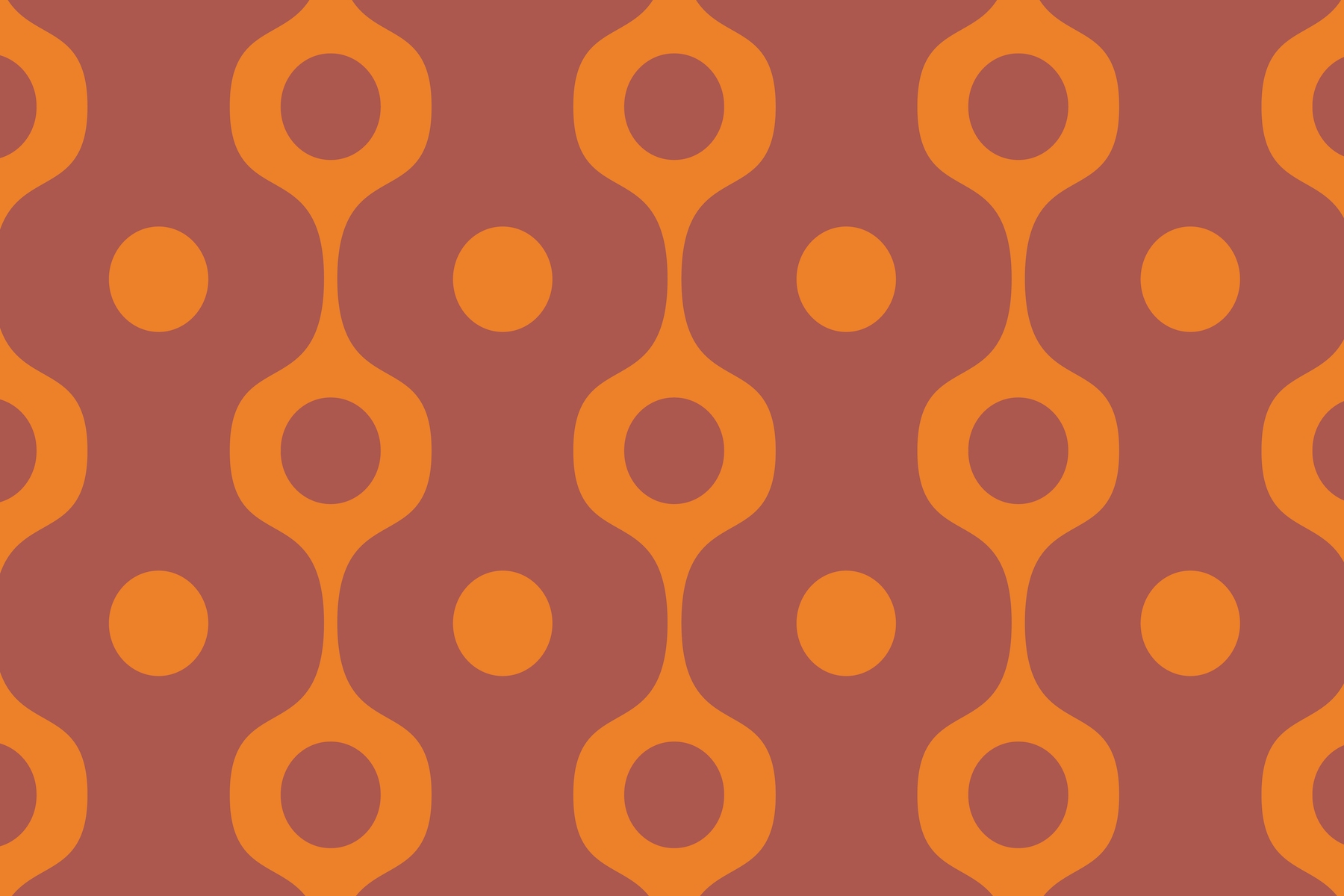 Orange Rust 70s Groovy Geometry Pattern wallpaper | Happywall
