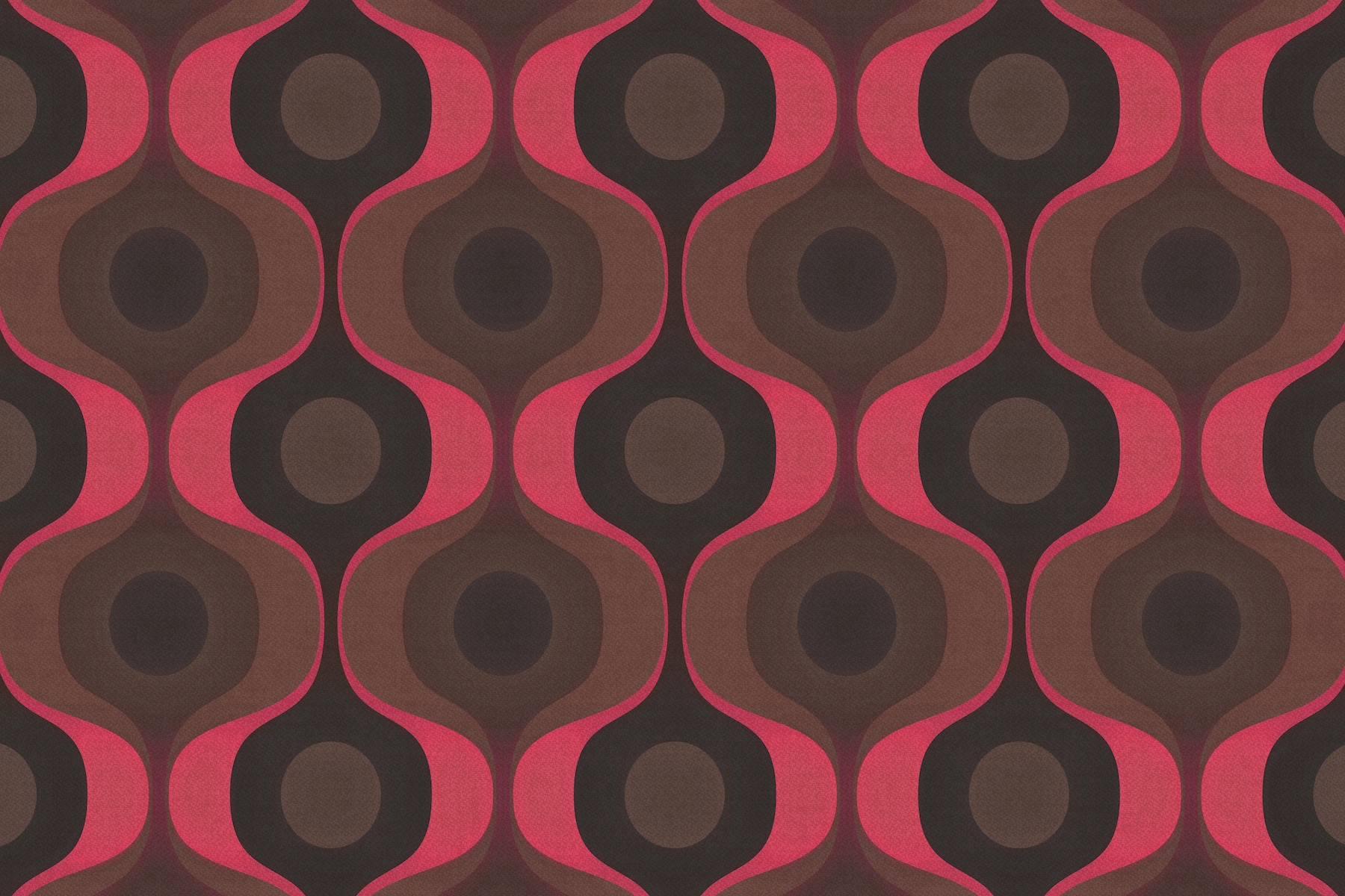 Moody Brown Retro 70s Geometry wallpaper | Happywall