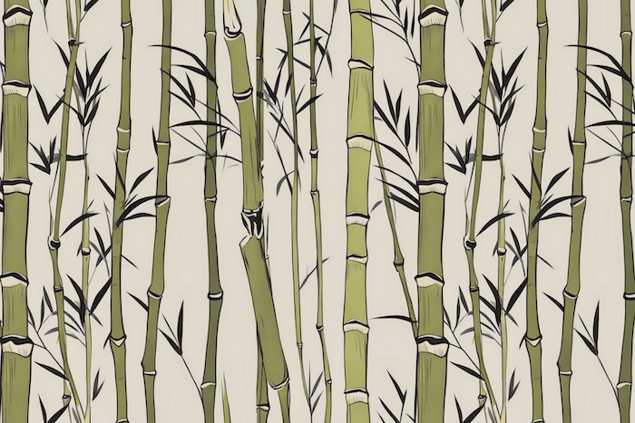 Art Deco Bamboo Grass Stripes - Happywall
