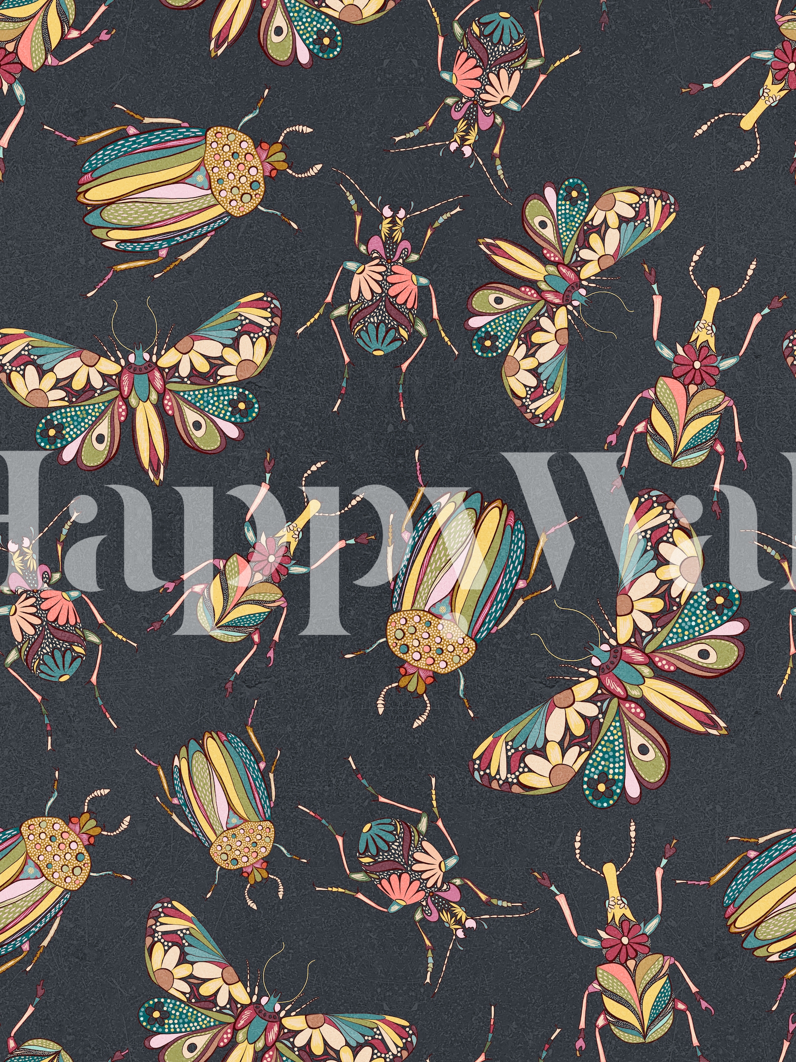 Floral Boho Bugs and Butterflies - Happywall