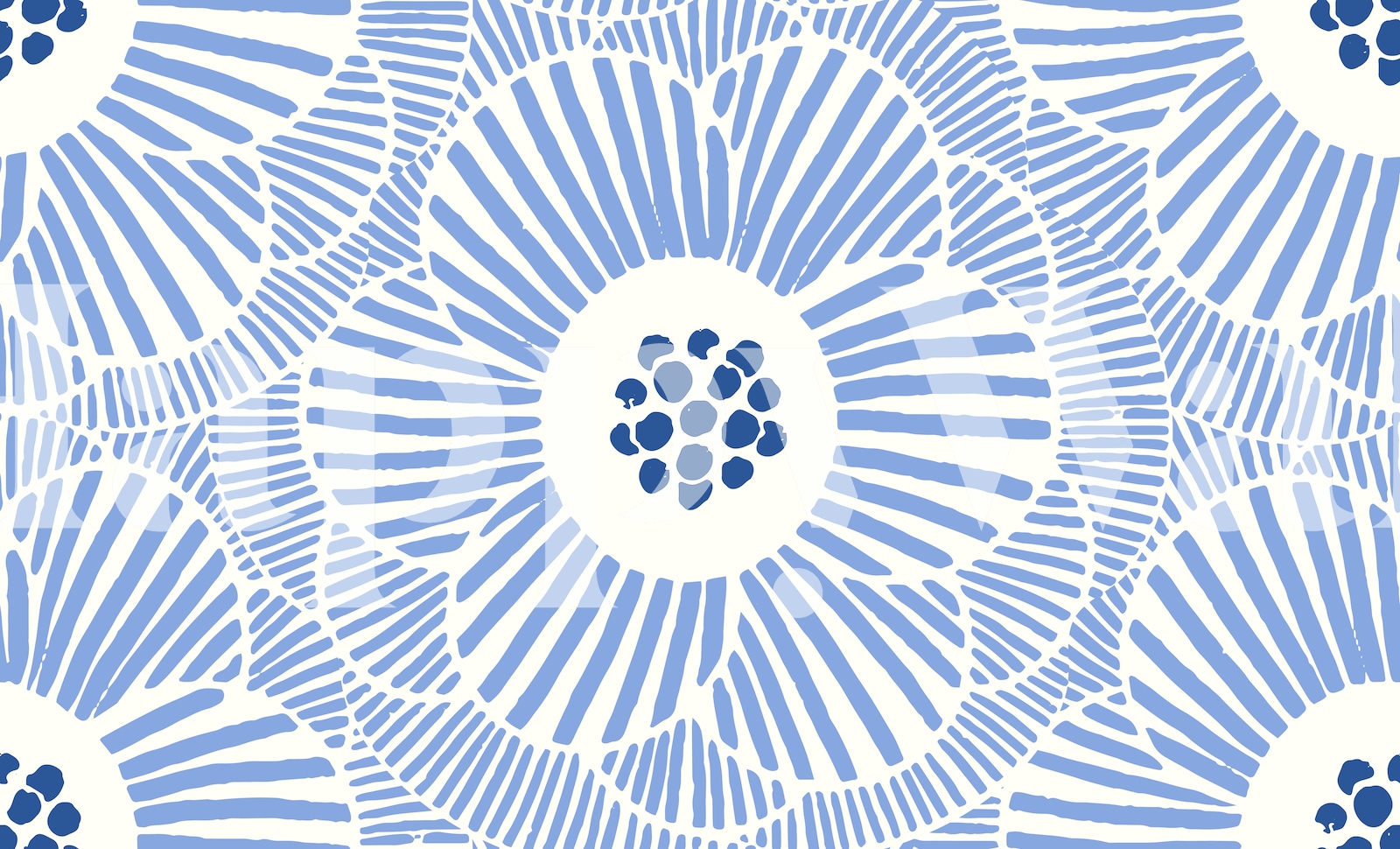 Overlapping Camellia - Blue Wallpaper | Happywall