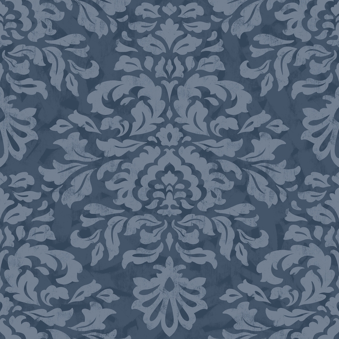 Damask Blue Wallpaper | happywall.com