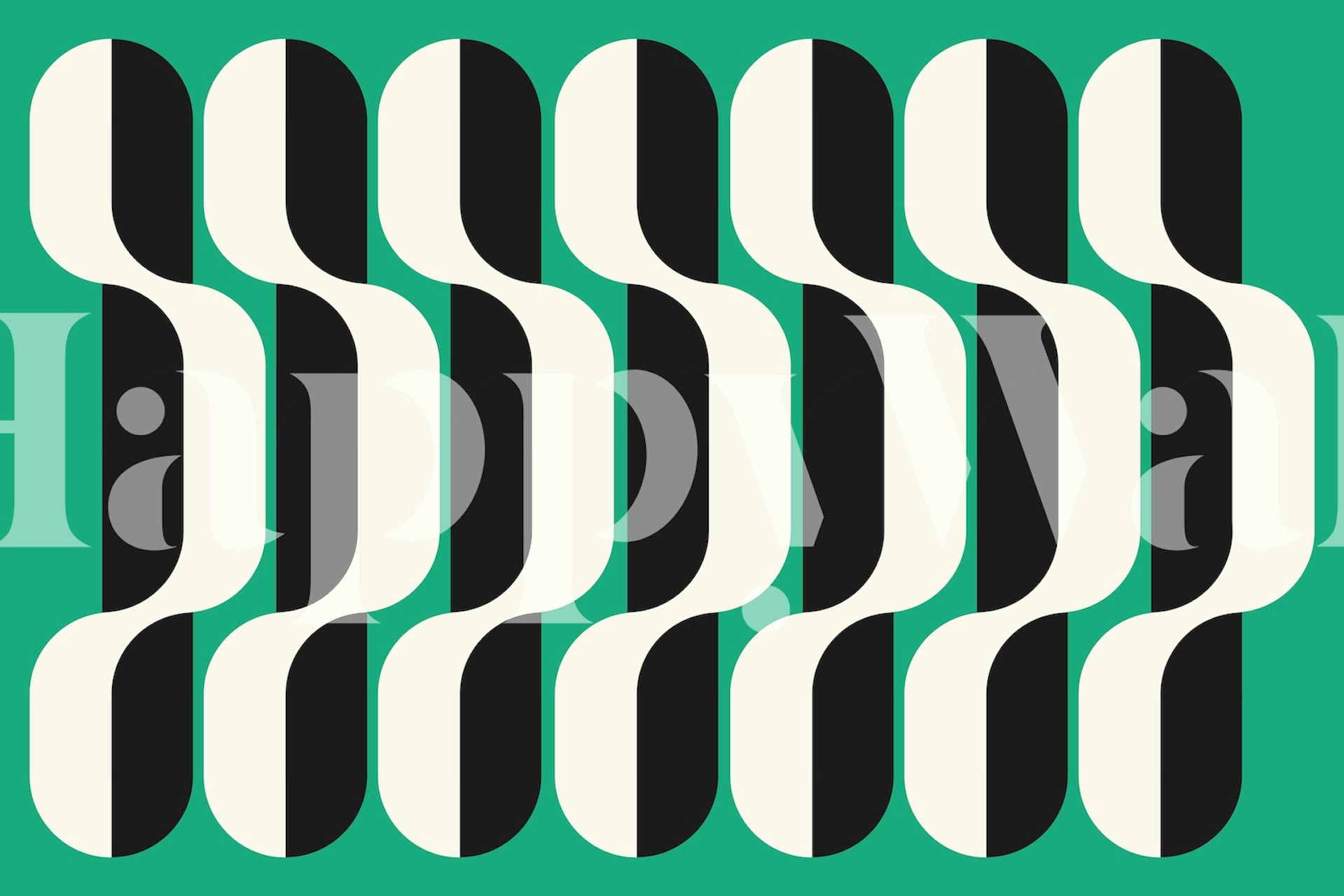 Vintage Wave Geometry Wallpaper | happywall.com