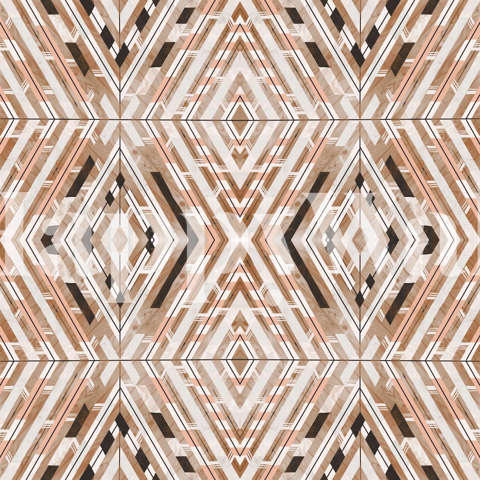 Southwestern Boho Linear Wallpaper Design
