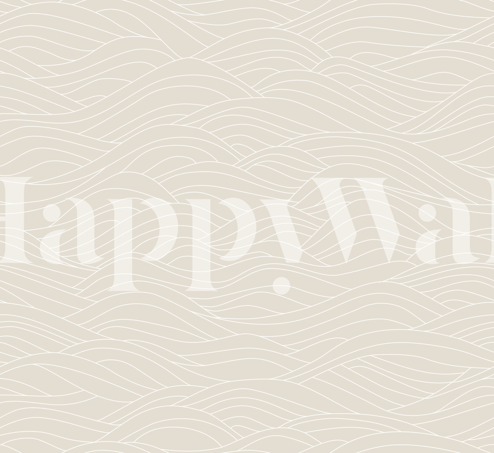 Big waves beige Wallpaper - happywall.com