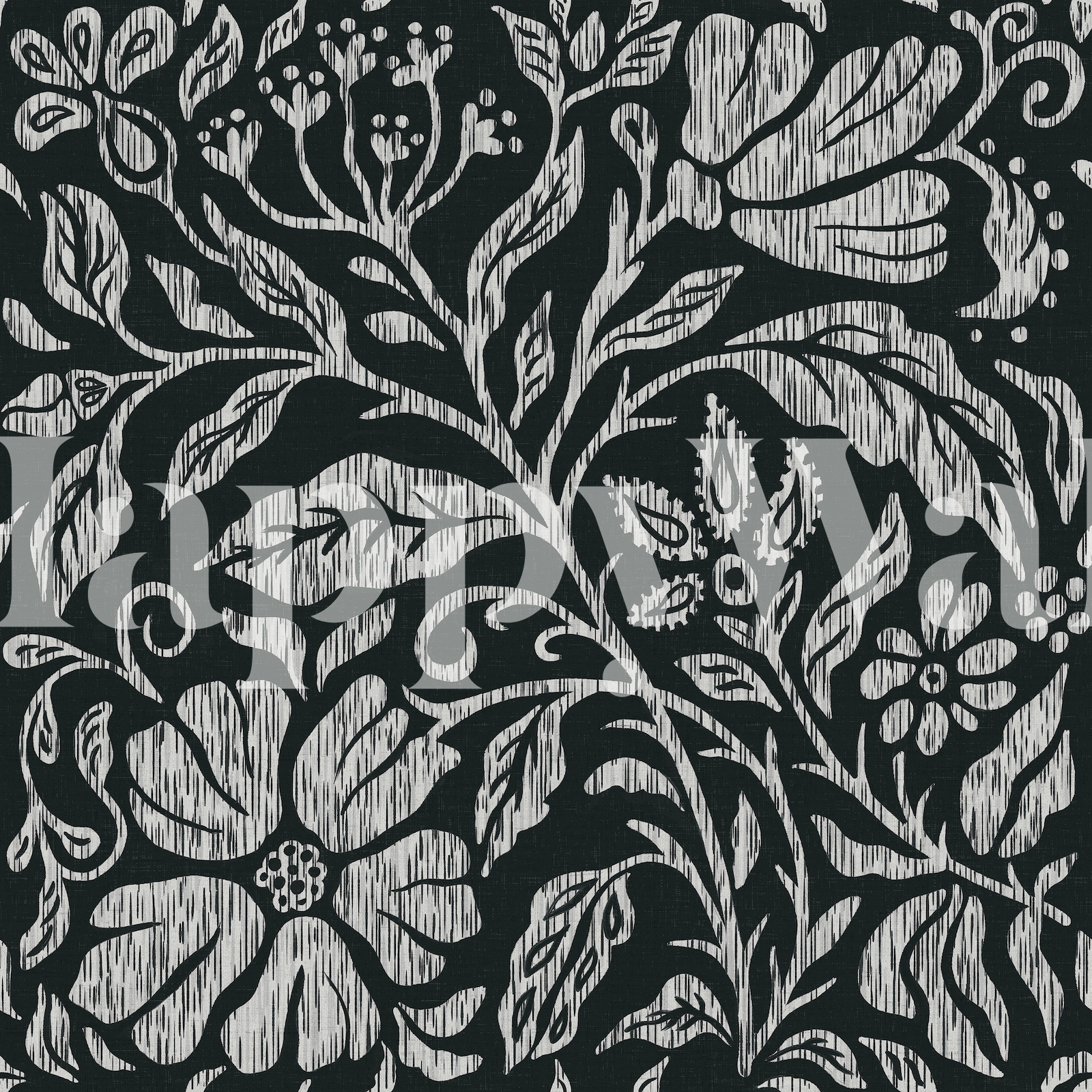 Block Print Floral Wallpaper | Happywall.com