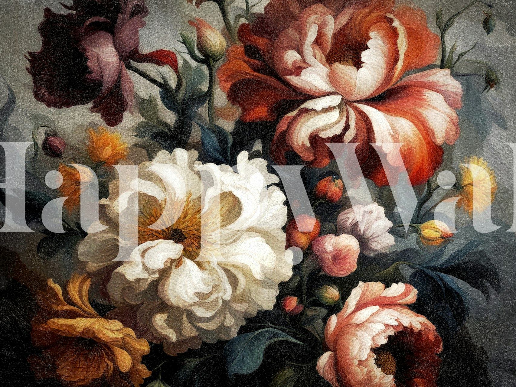 Moody Floral Wallpaper with Rich Colors