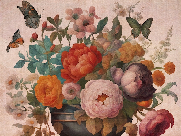 Moody Baroque Flower Wallpaper - happywall.com