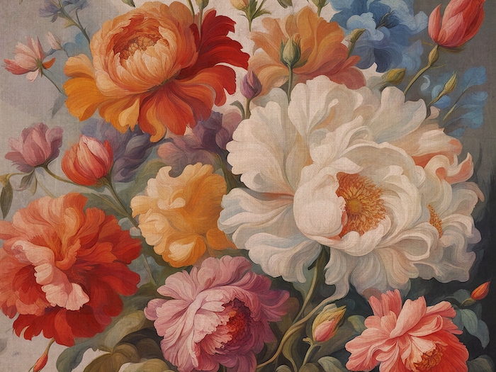 Moody Baroque Flower Bouquet - happywall.com