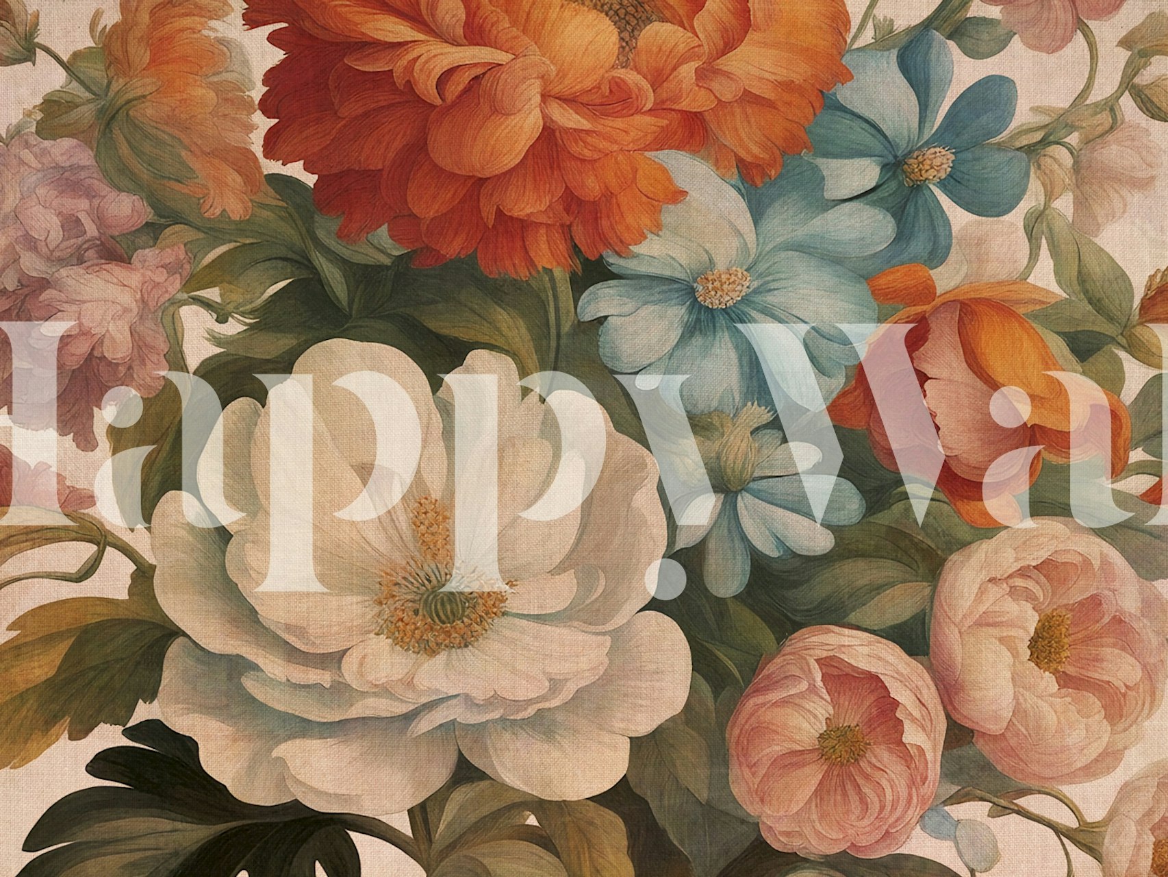 Antique Baroque Flowers - Happywall