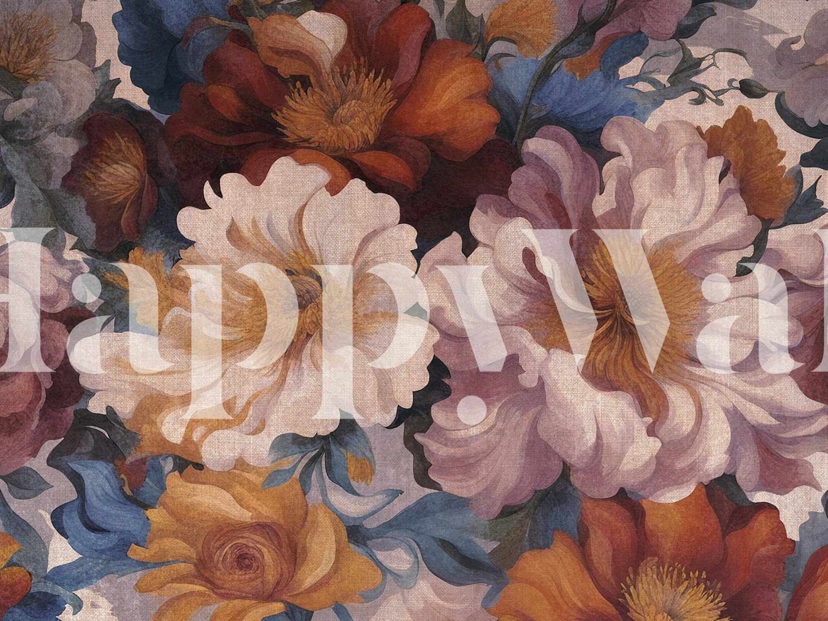 Muted Floral Vintage Wallpaper for Living Rooms
