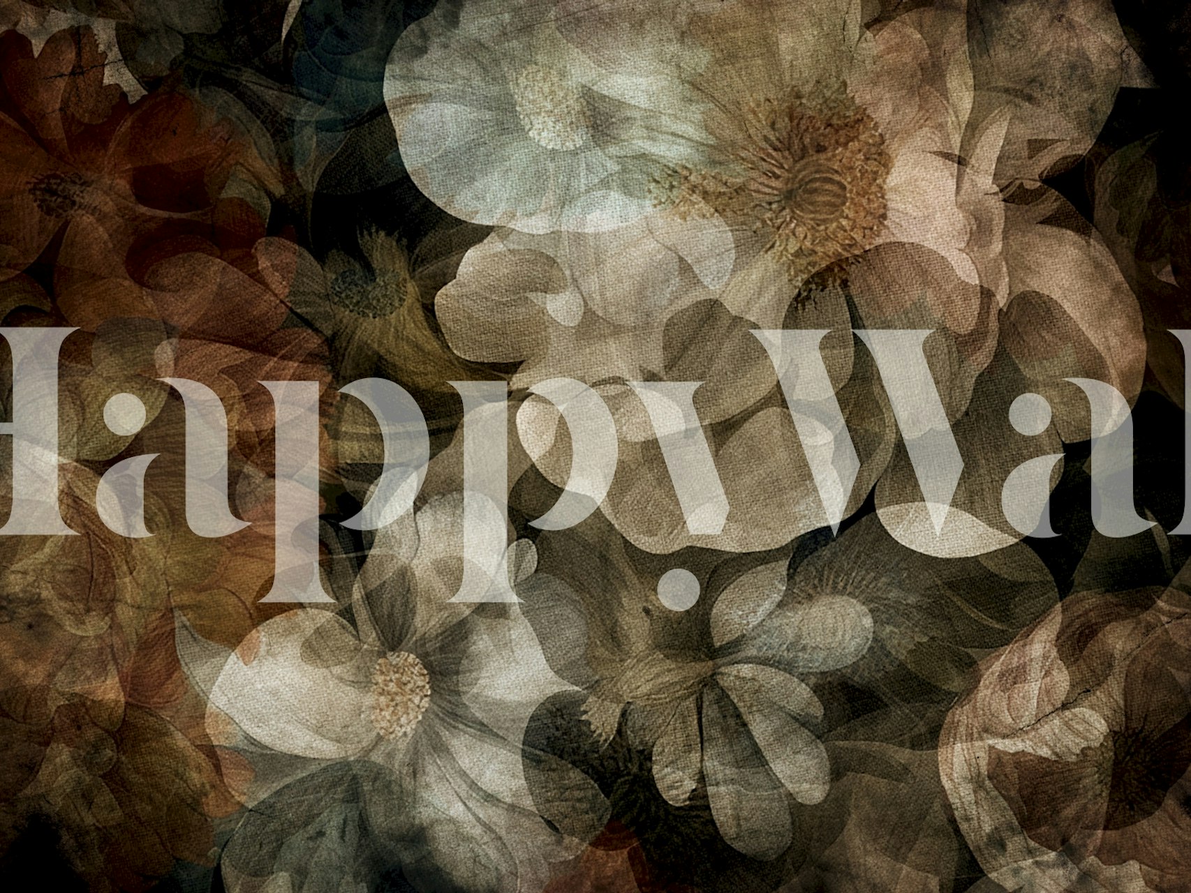 Moody Fall Flowers Wallpaper | happywall.com