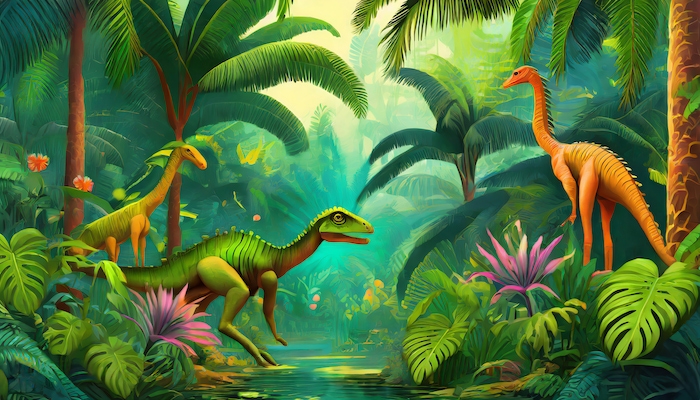 Dinosaur Jungle Wallpaper - Happywall