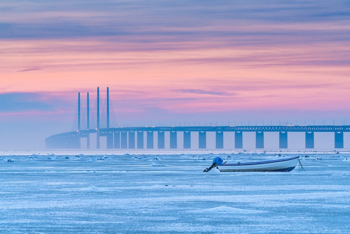 Cool Frozen Sea Wallpaper with Boat