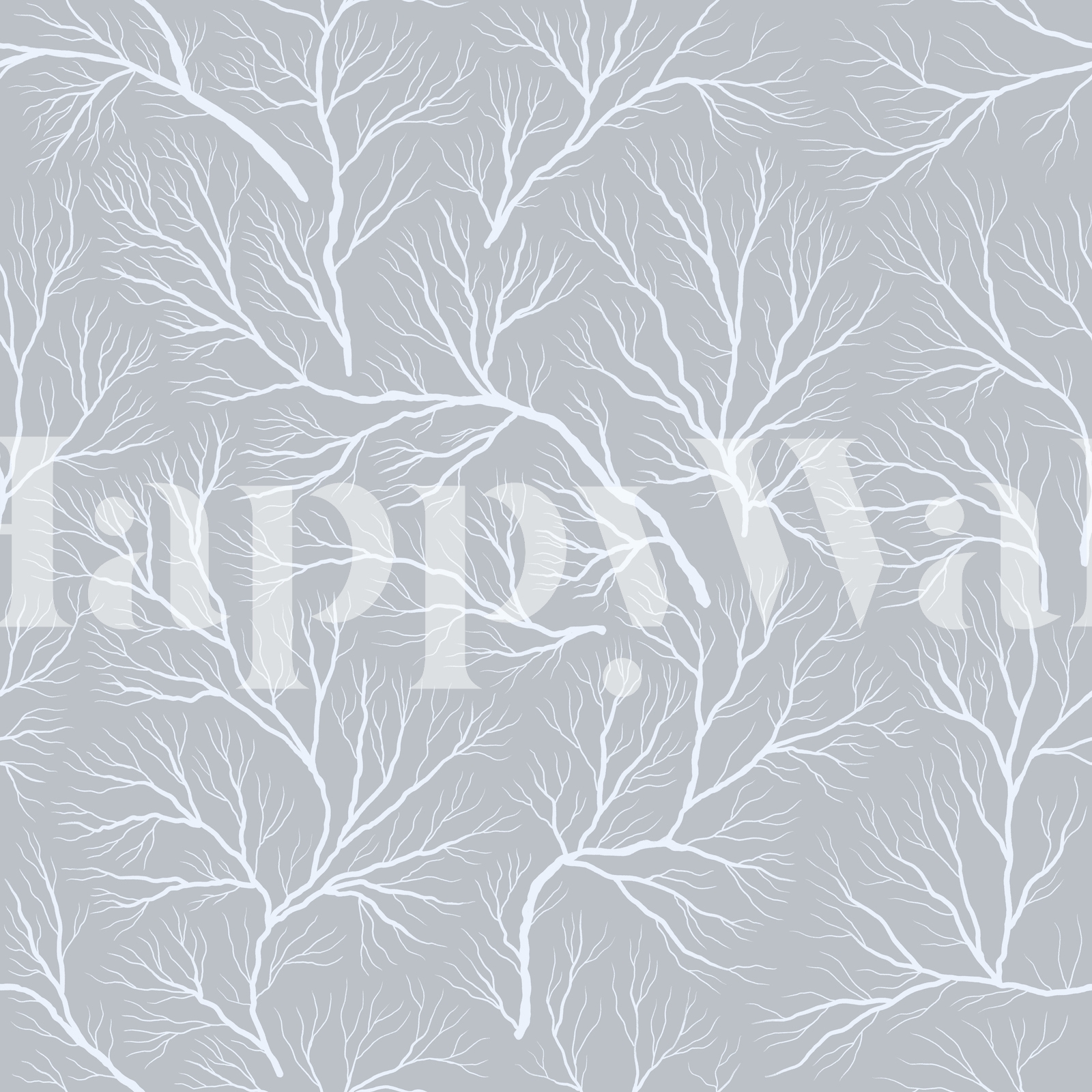Frozen Branches 4 Blue Grey - Happywall
