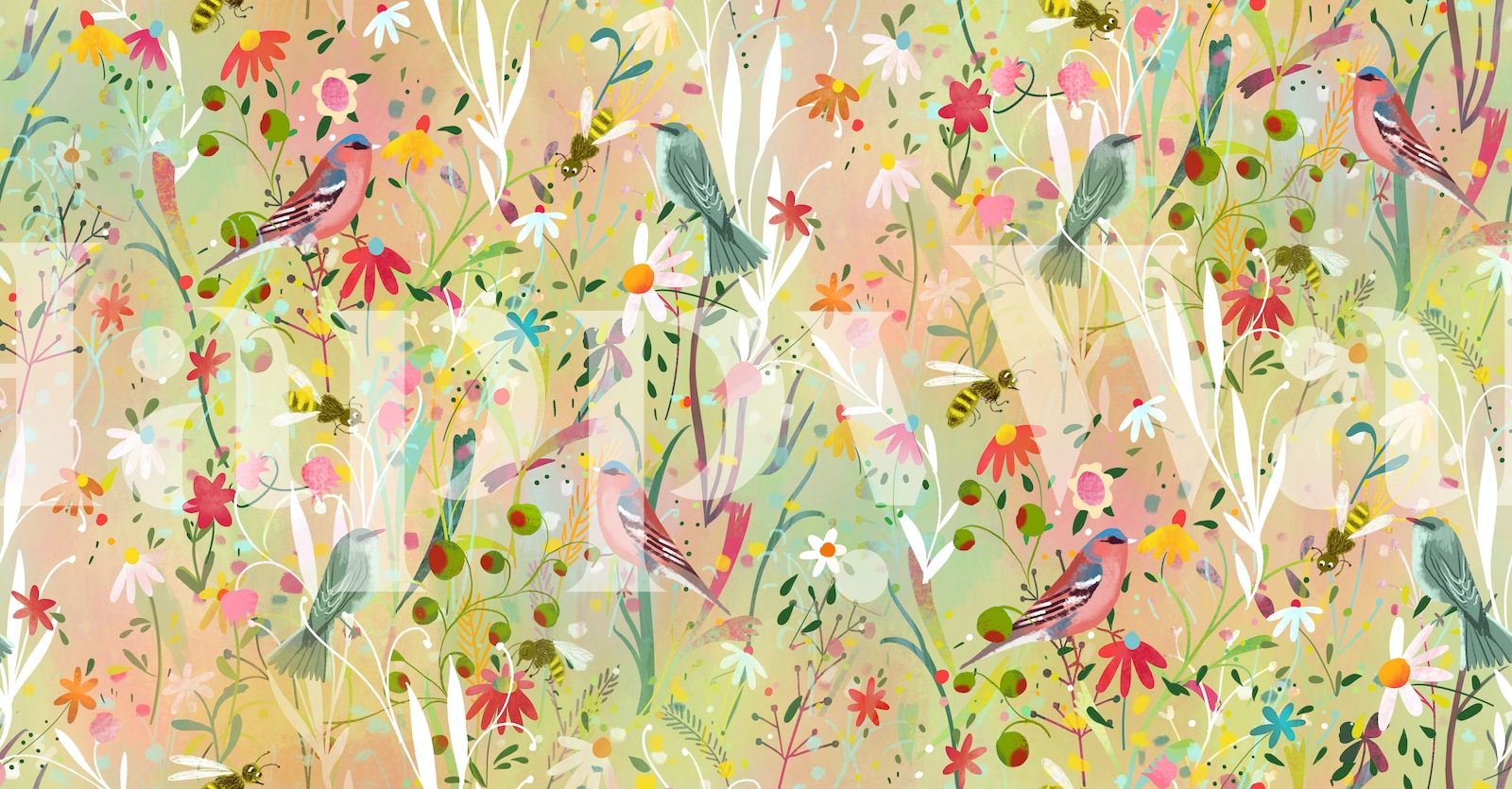 Pastel Meadow Wallpaper | happywall.com