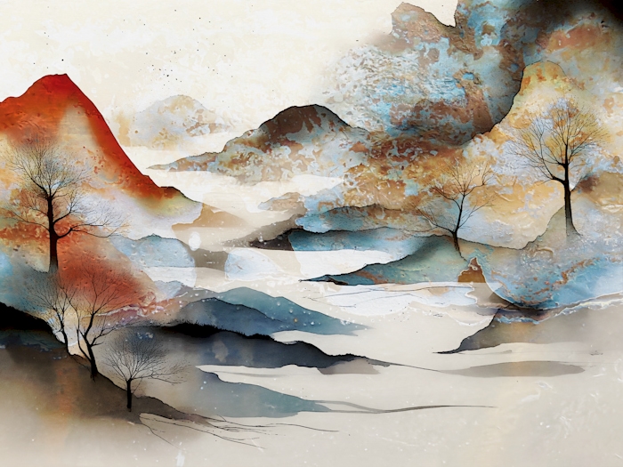 Japandi Wabi Sabi Forest Tapet - Happywall