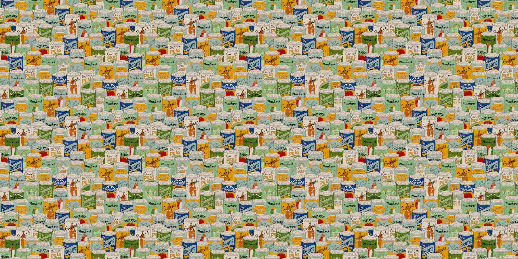 Endless canned food big wallpaper | Happywall