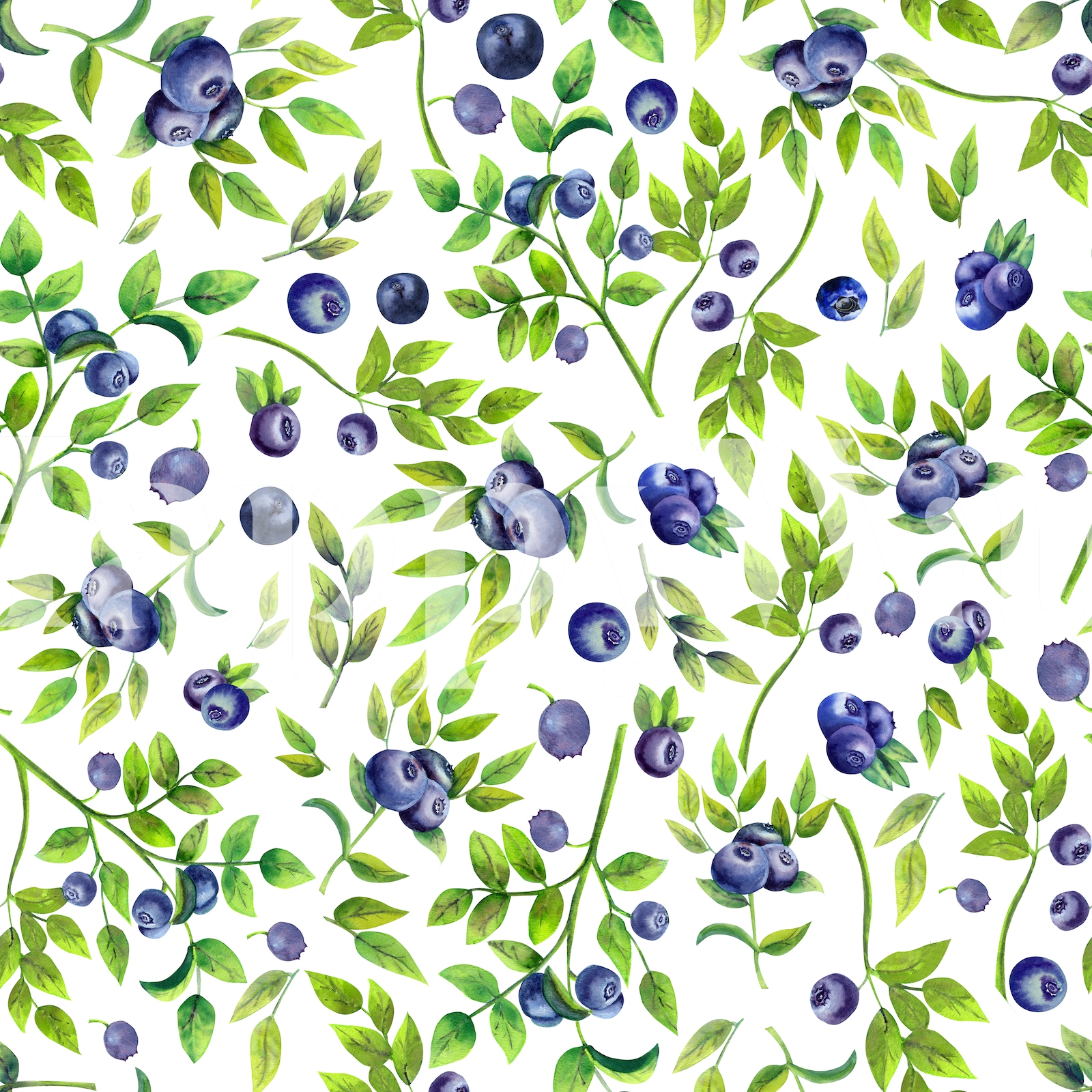 Midsummer Blueberries Pattern 3 | Happywall