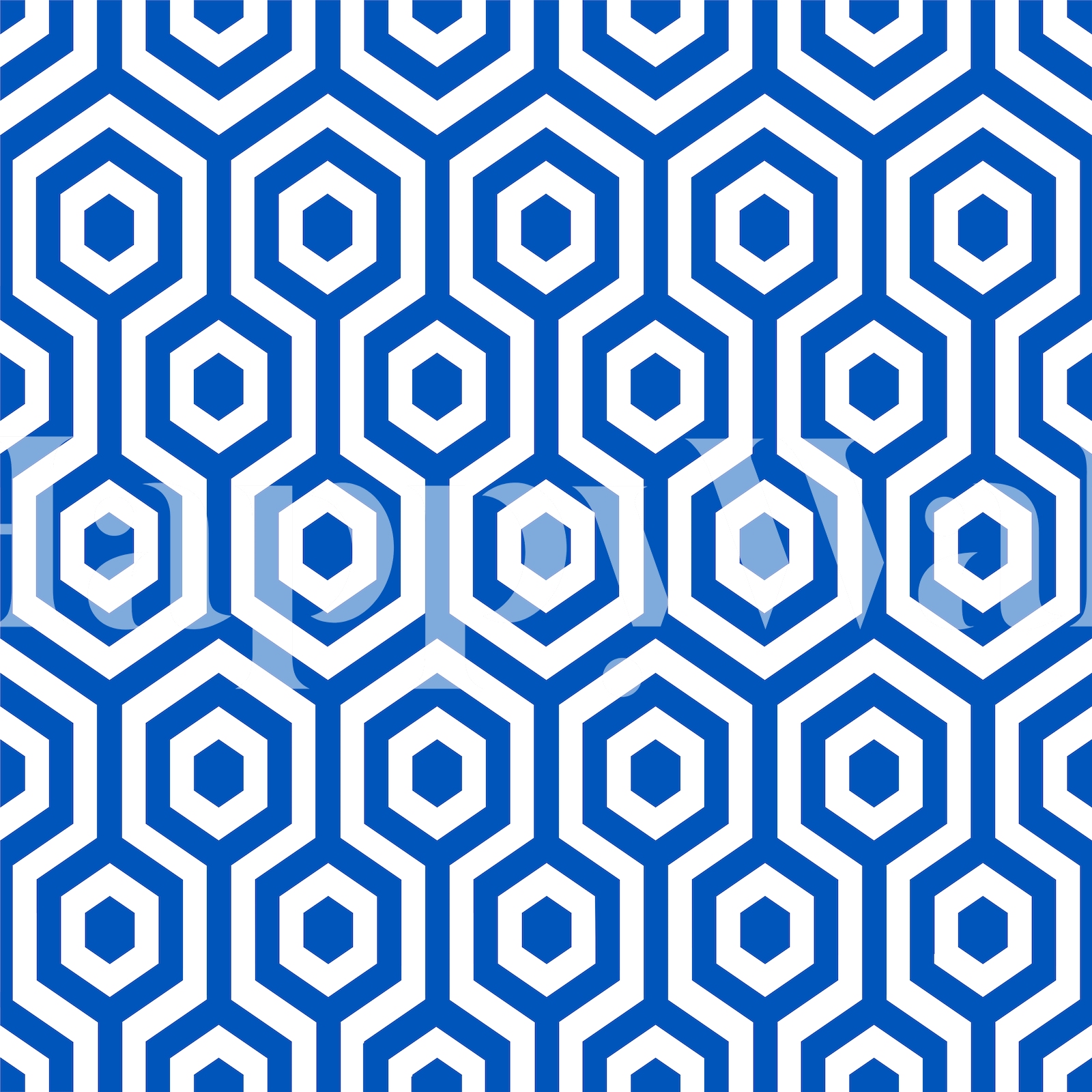 Royal Blue Geometric Wallpaper | Hexagon Pattern