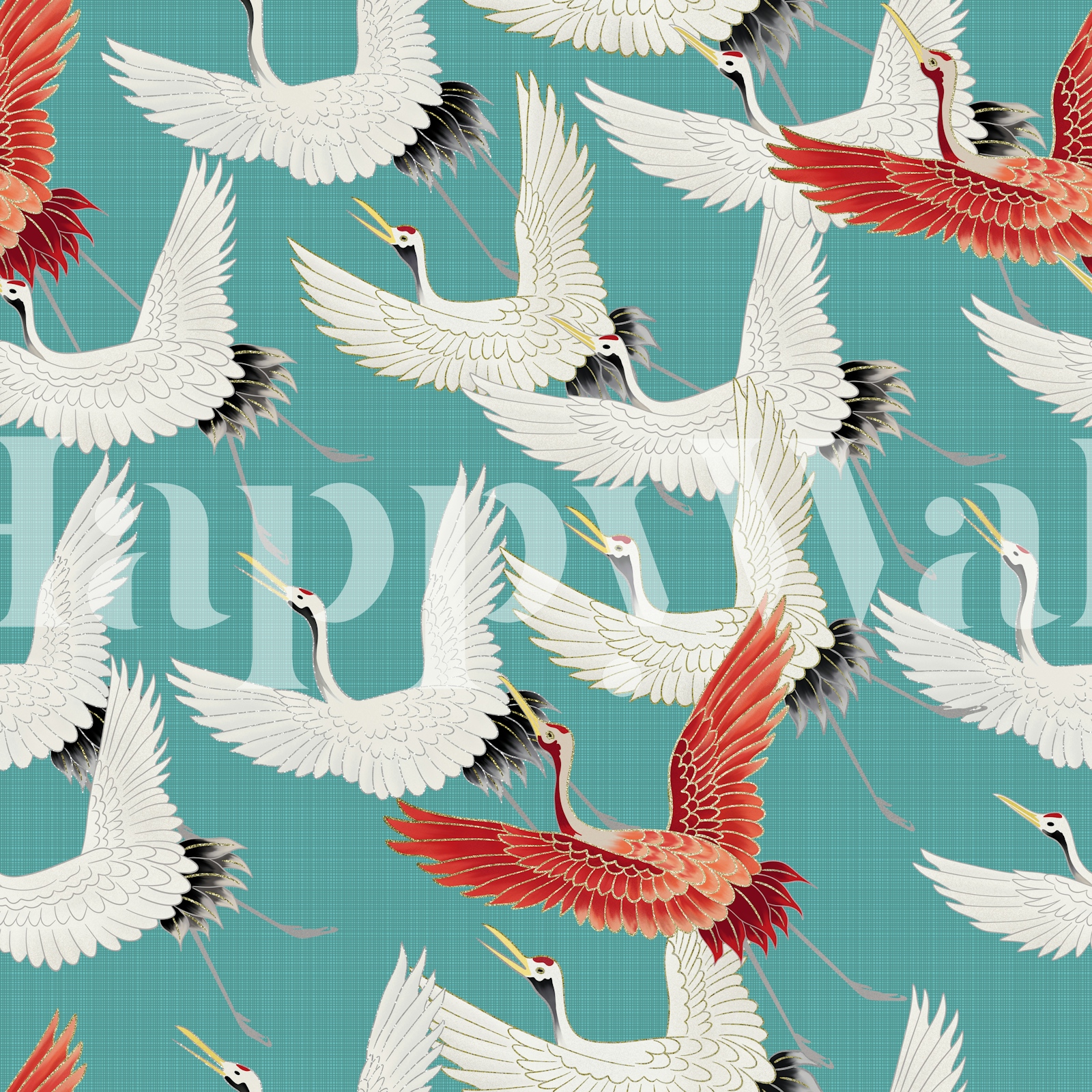 Japanese Cranes Wallpaper - Happywall