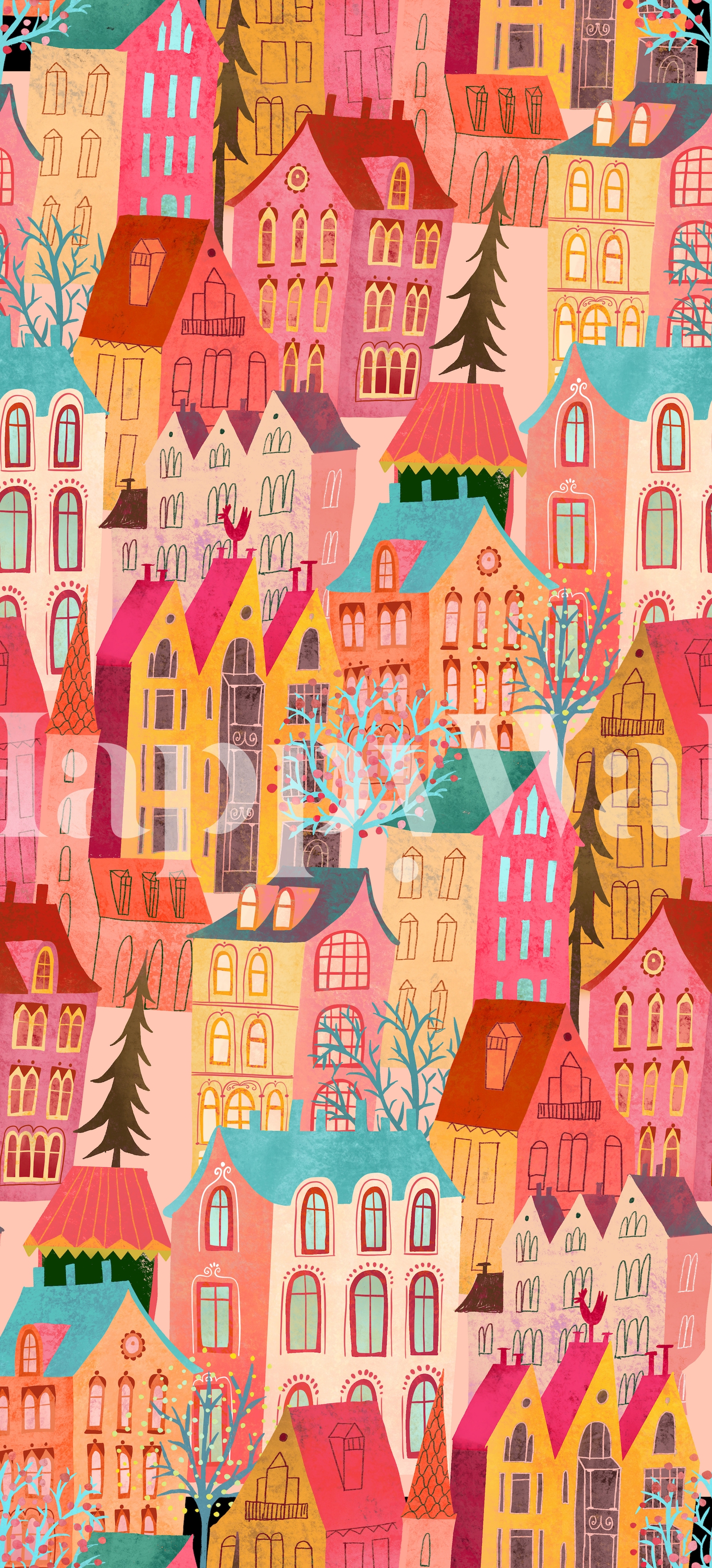 Colorful Window View Wallpaper | Happywall.com