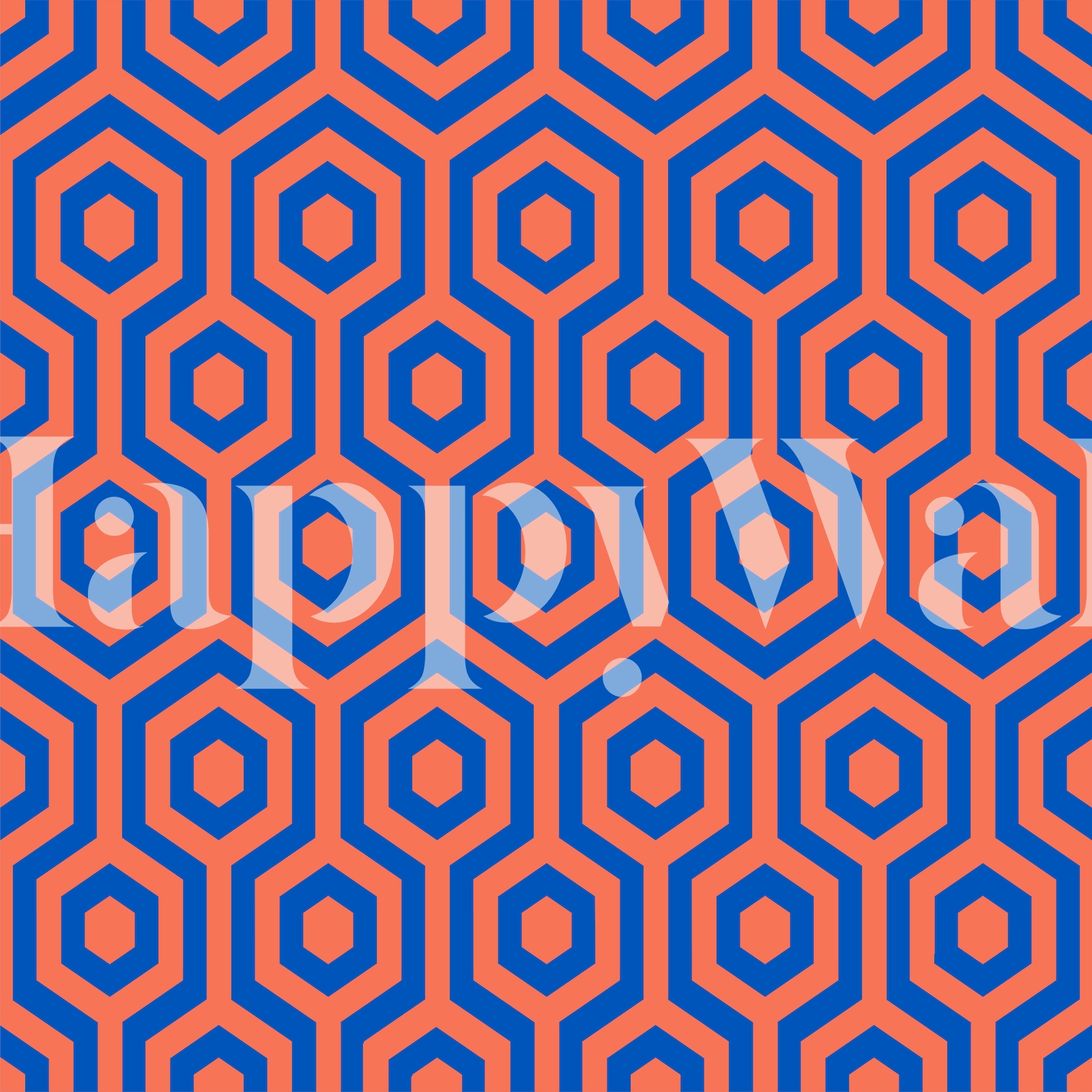 Rust Orange Blue Geometric Wallpaper