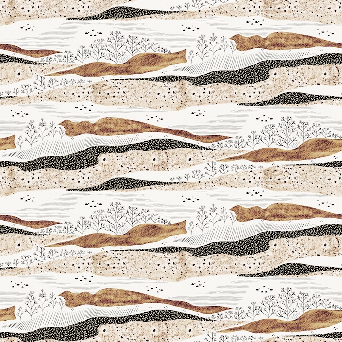 Calm Desert Earthy Landscape Wallpaper