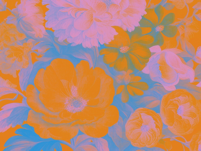Pop Art Baroque Floral Wallpaper - happywall.com