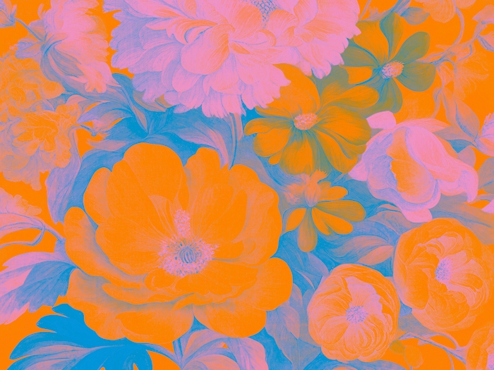 Pop Art Baroque Floral Wallpaper - happywall.com