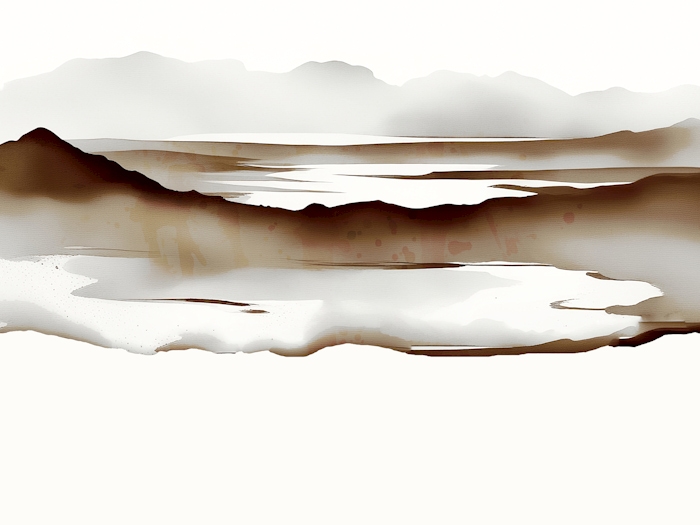 Tan Watercolor Horizon - Happywall
