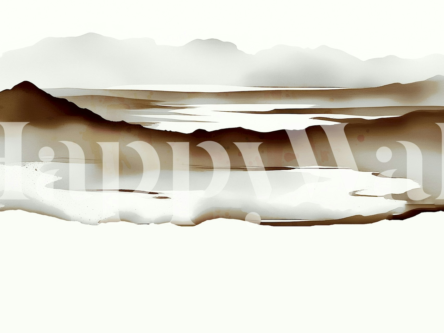 Tan Watercolor Horizon - Happywall