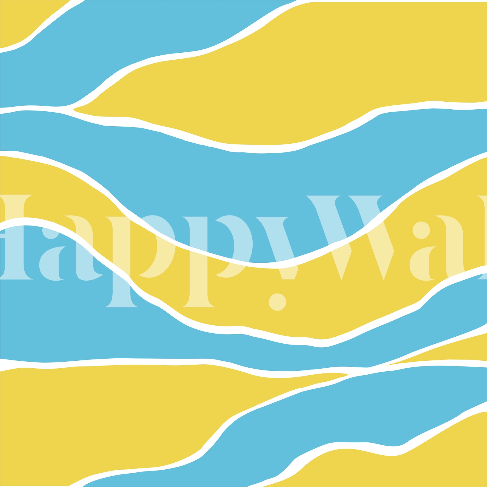 Sky Blue Saffron Yellow Wallpaper - happywall.com