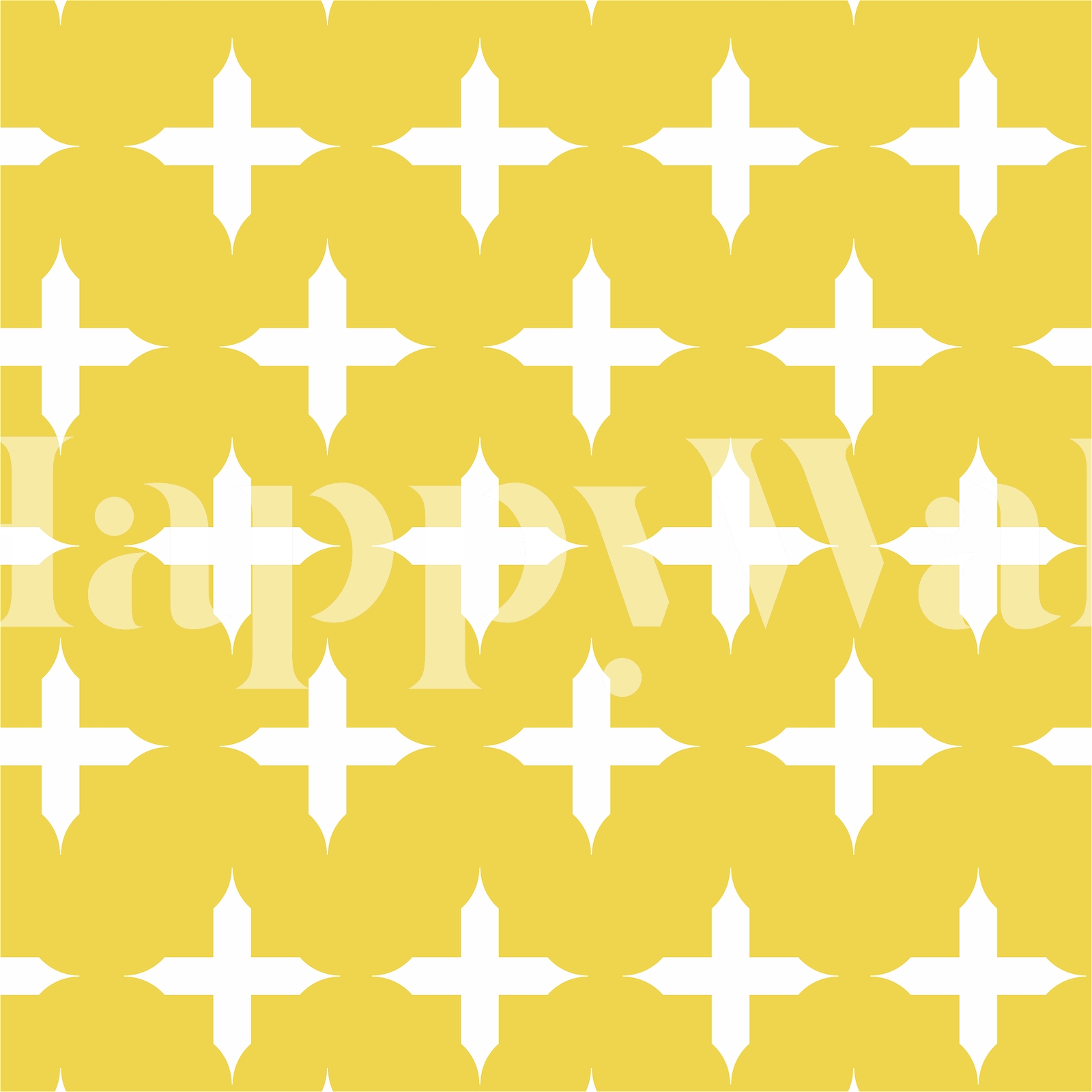 Mustard Yellow Cross Pattern Wallpaper
