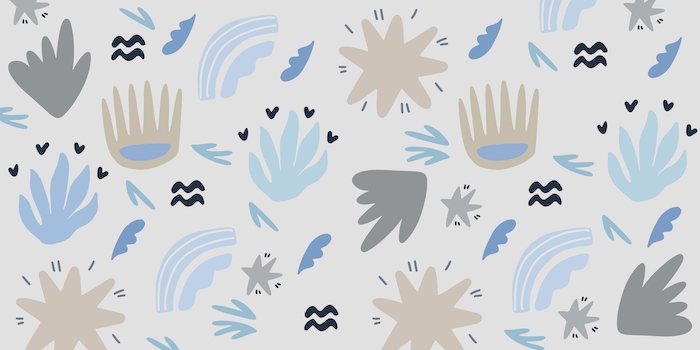 Blue Kids Wallpaper with Fun Patterns