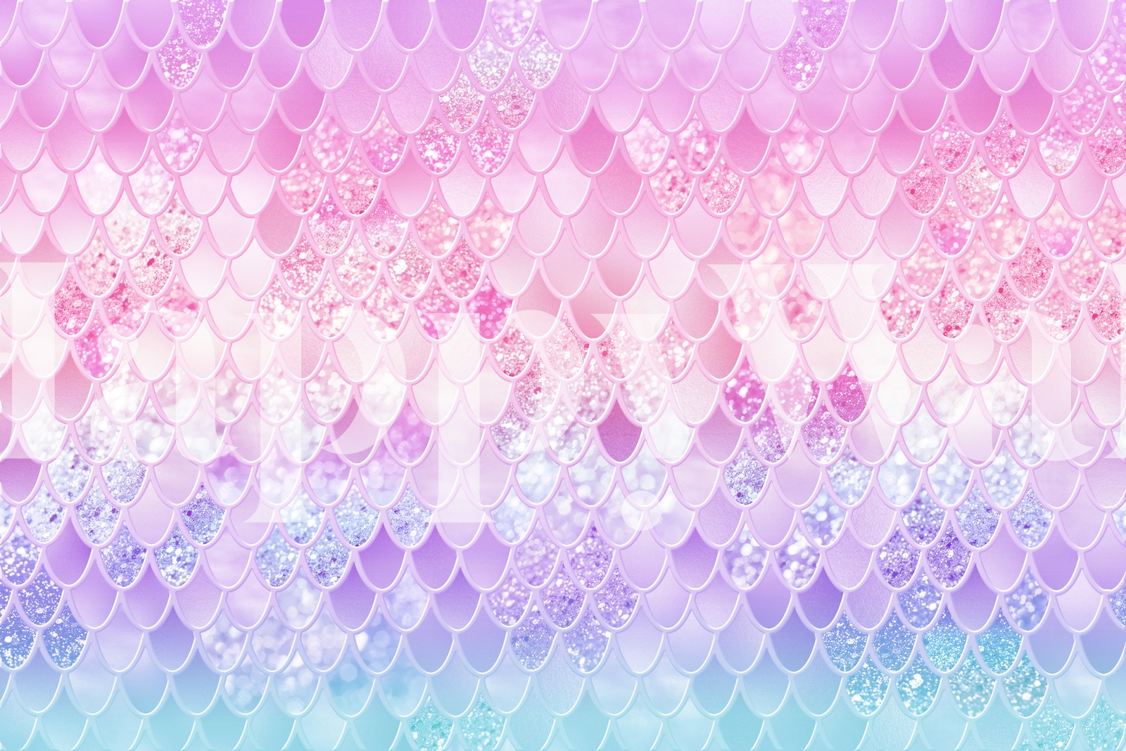 Pastel Mermaid Glitter Scales Wallpaper