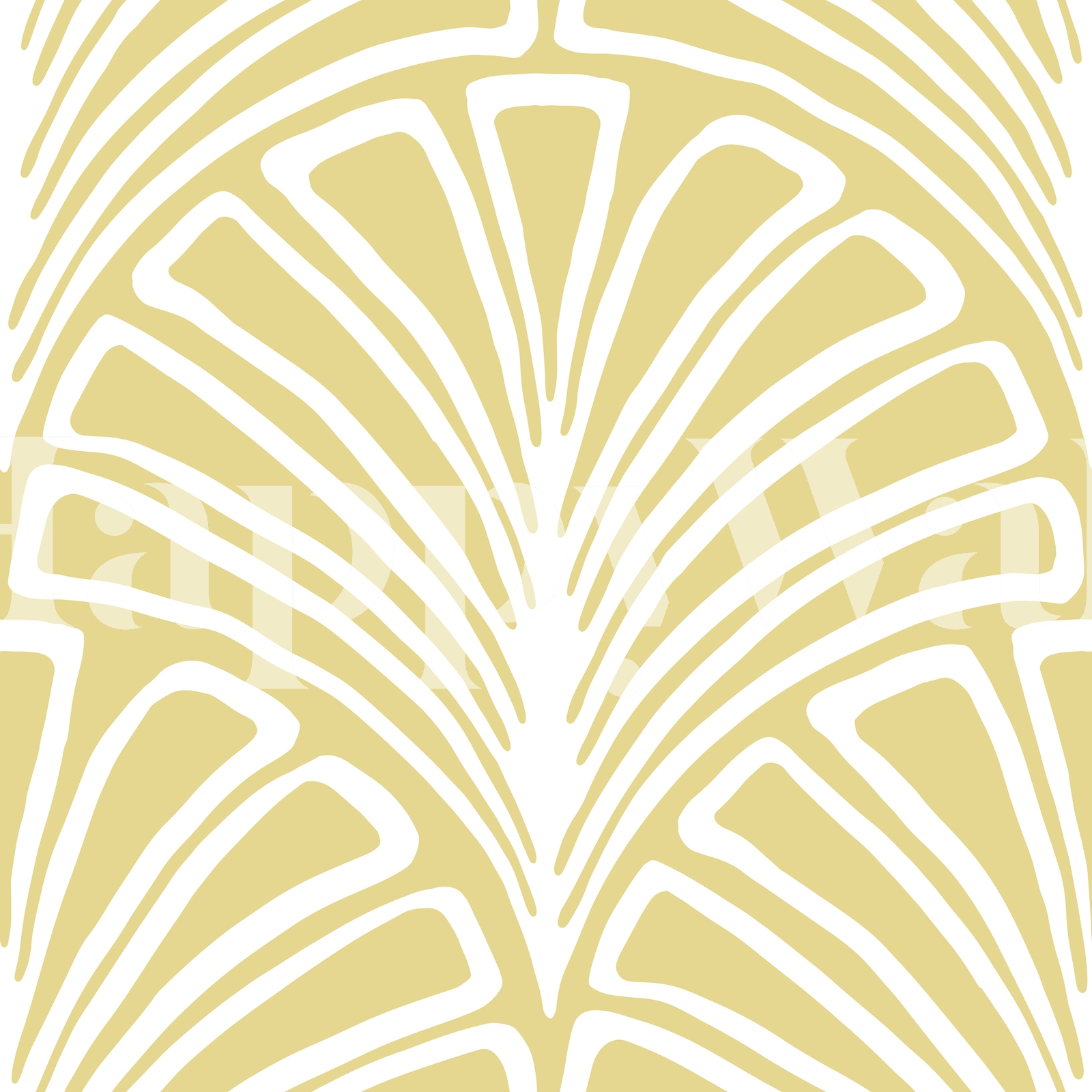 Sketched Scallops - Custard Yellow Wallpaper