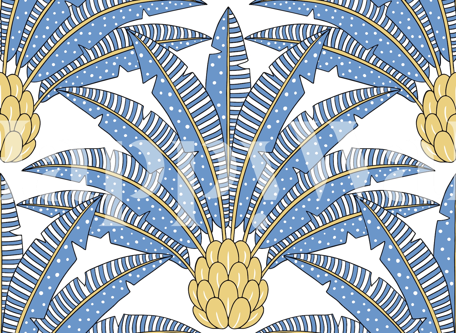 Festive Palm Fans Wallpaper | happywall.com