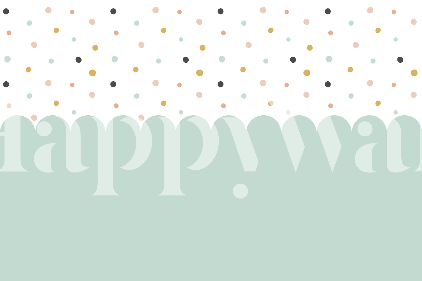 Mint Scalloped Polka Dot Wallpaper