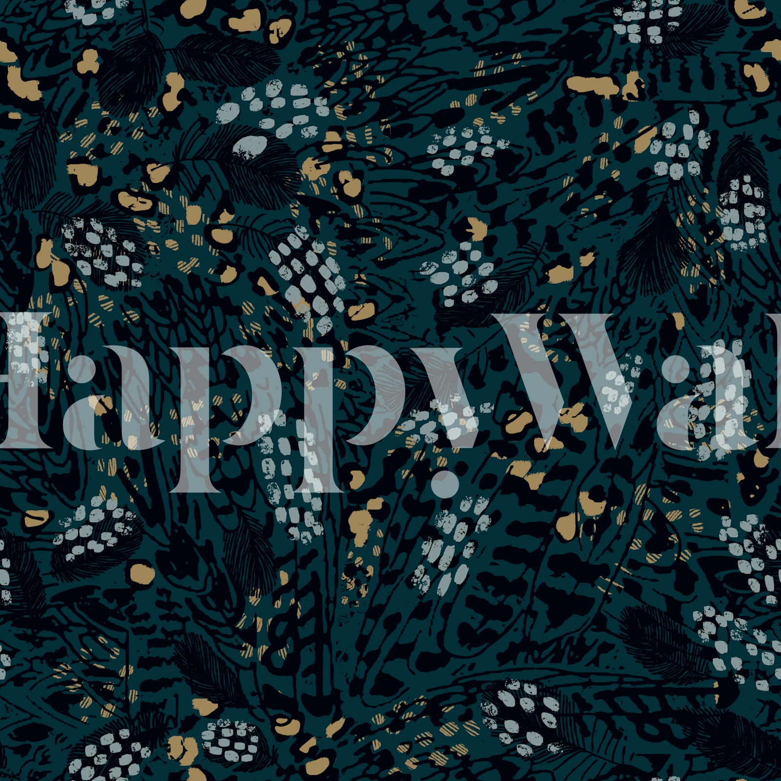 Abstract Animal Print Indigo Wallpaper