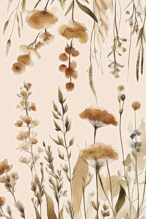 Wildflower Meadow Beige Peach Wallpaper