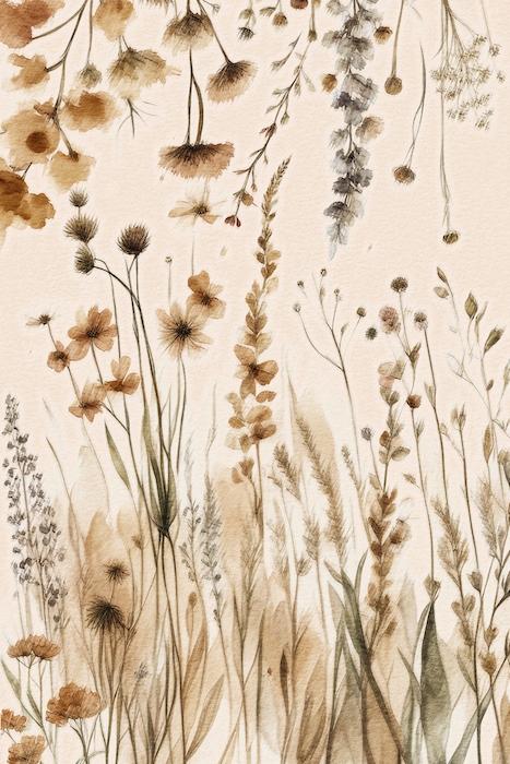 Boho Wild Flowers Wallpaper - happywall.com