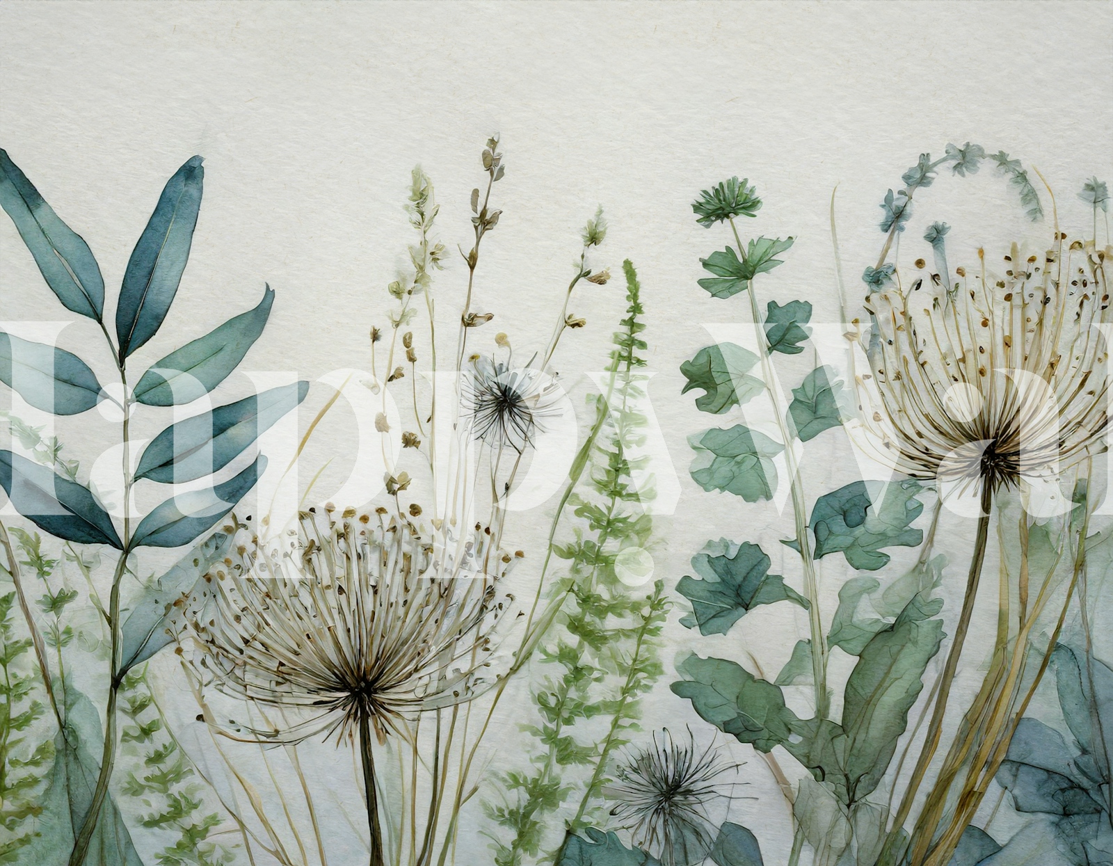 Botanical Floral Green Wallpaper