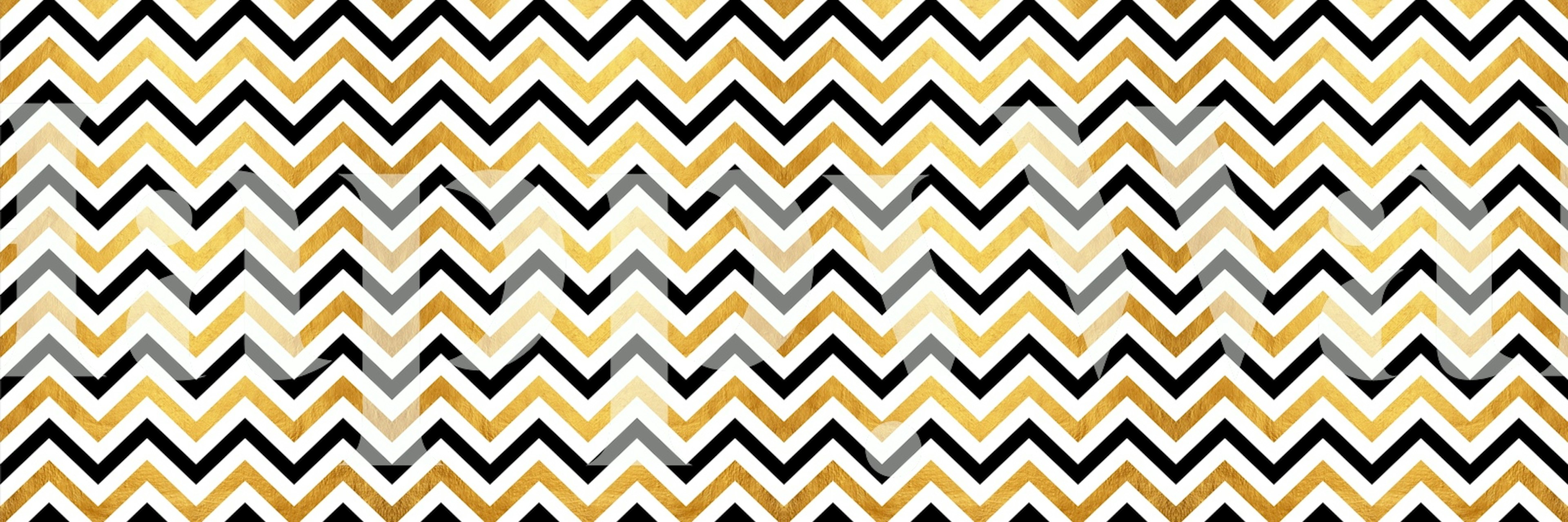Gold Chevron Black and White Wallpaper