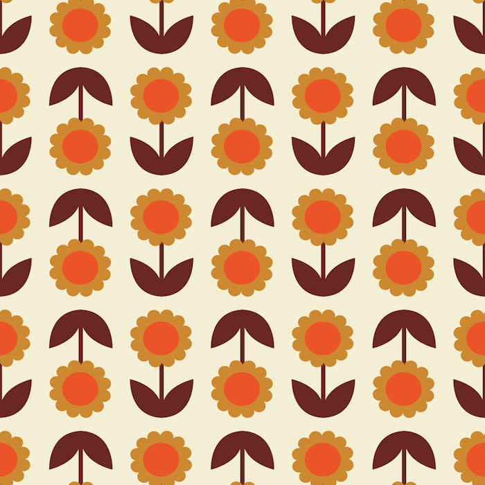 Retro 70s Flowers Wallpaper | happywall.com