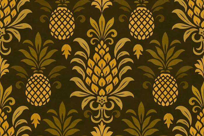 Modern Pineapple Chic Wallpaper | happywall.com