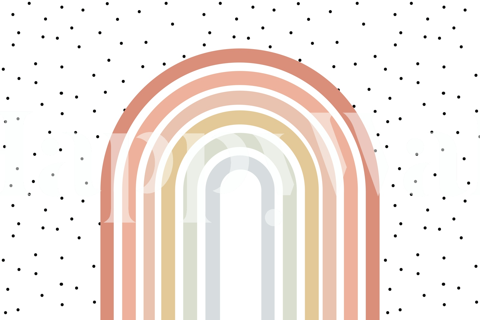 Boho Rainbow Polka Dot Wallpaper | happywall.com