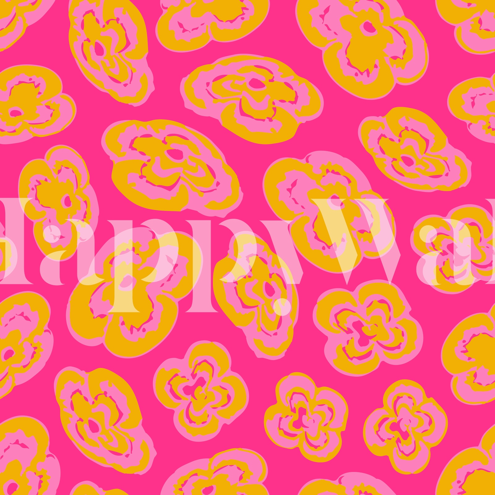 Pink Floral Wallpaper with Fuchsia Design