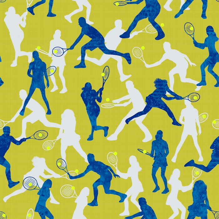 Tennis Player Silhouette Wallpaper Pattern